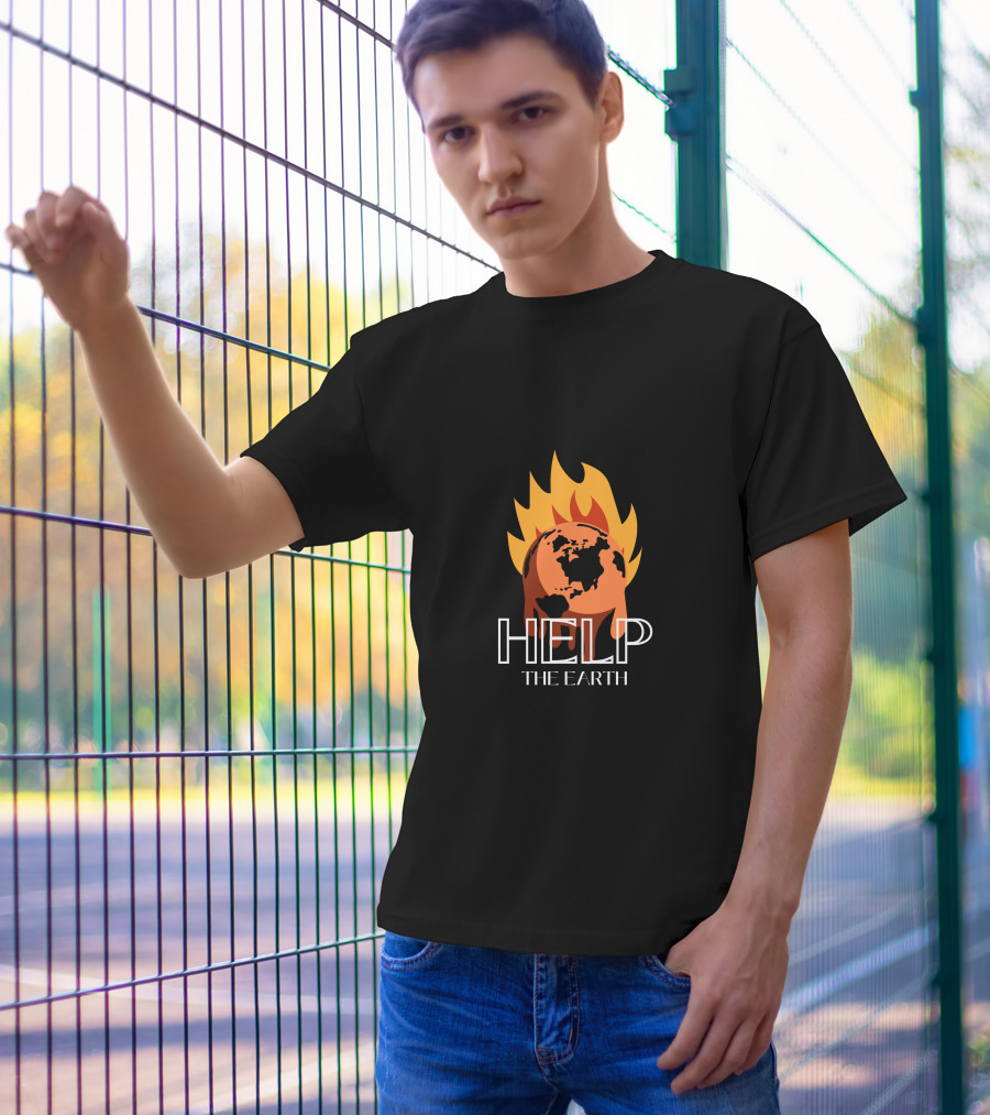 Help The Earth Save The Earth Flame Planet T-Shirt