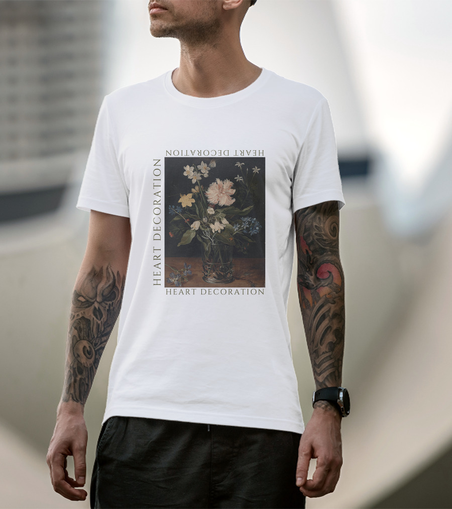 Heart Decoration Floral Vase Art Heart Decoration T-Shirt