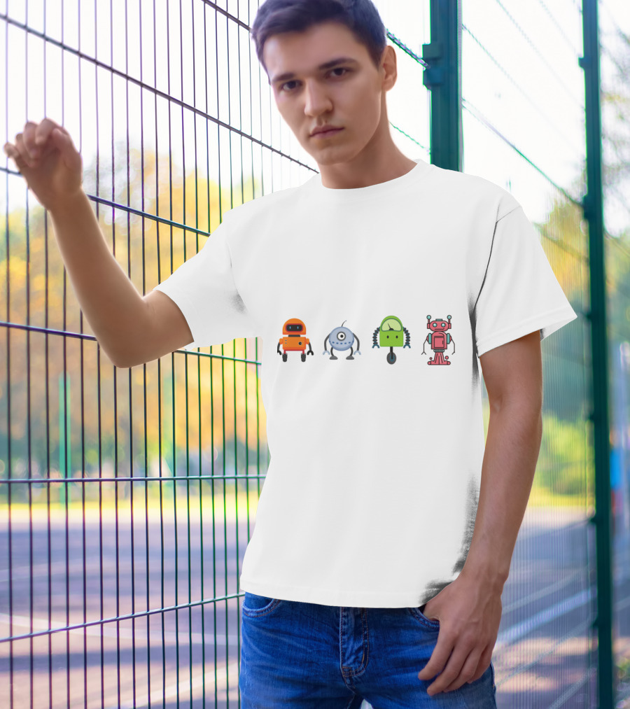 Cute Colorful Robots Collection T-Shirt
