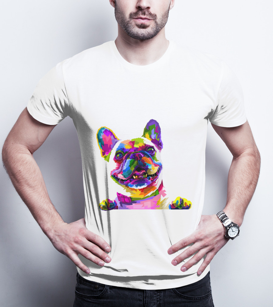 Colorful Dog Pop Art French Bulldog T-Shirt