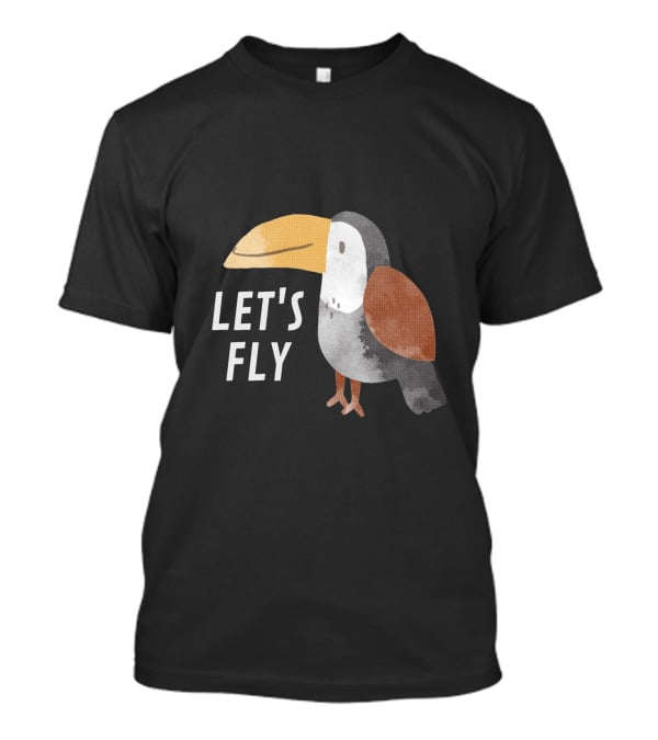 LET'S FLY TOUCAN BIRD MOTIF T-Shirt