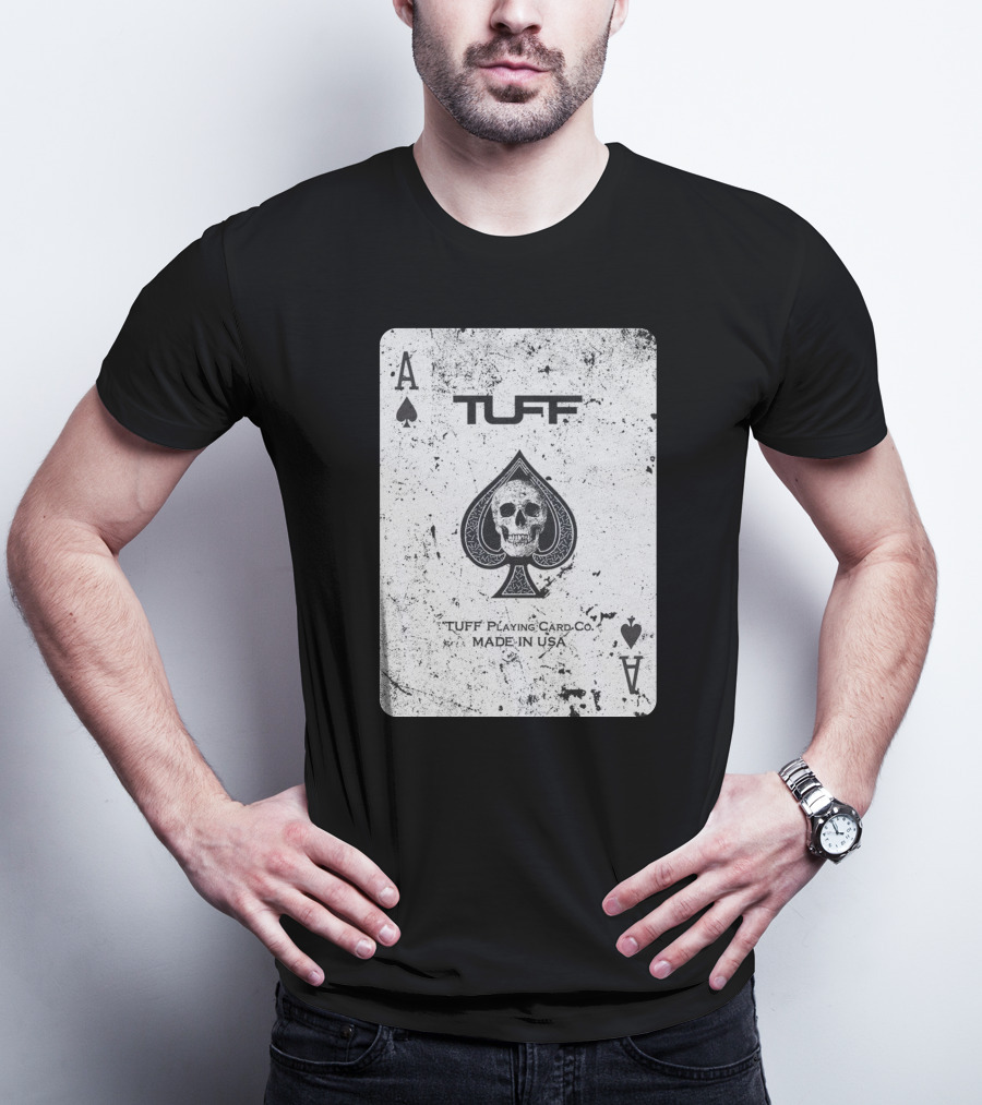 Ace Of Spades Skull Design Tuff Playing Card Co. Made In USA T-Shirt