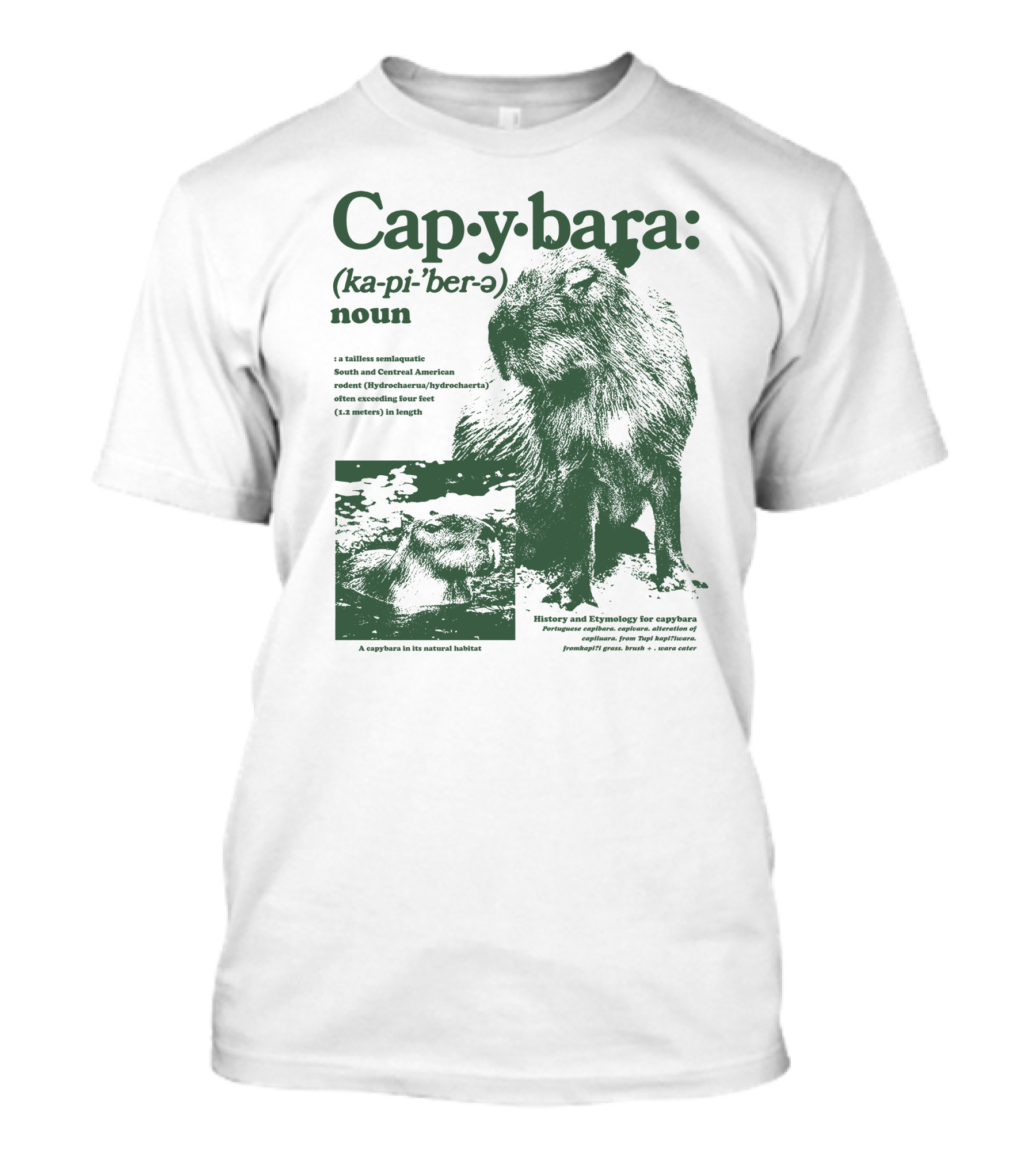 Capybara Definition Tallest Semiaquatic Rodent South Central America T-Shirt