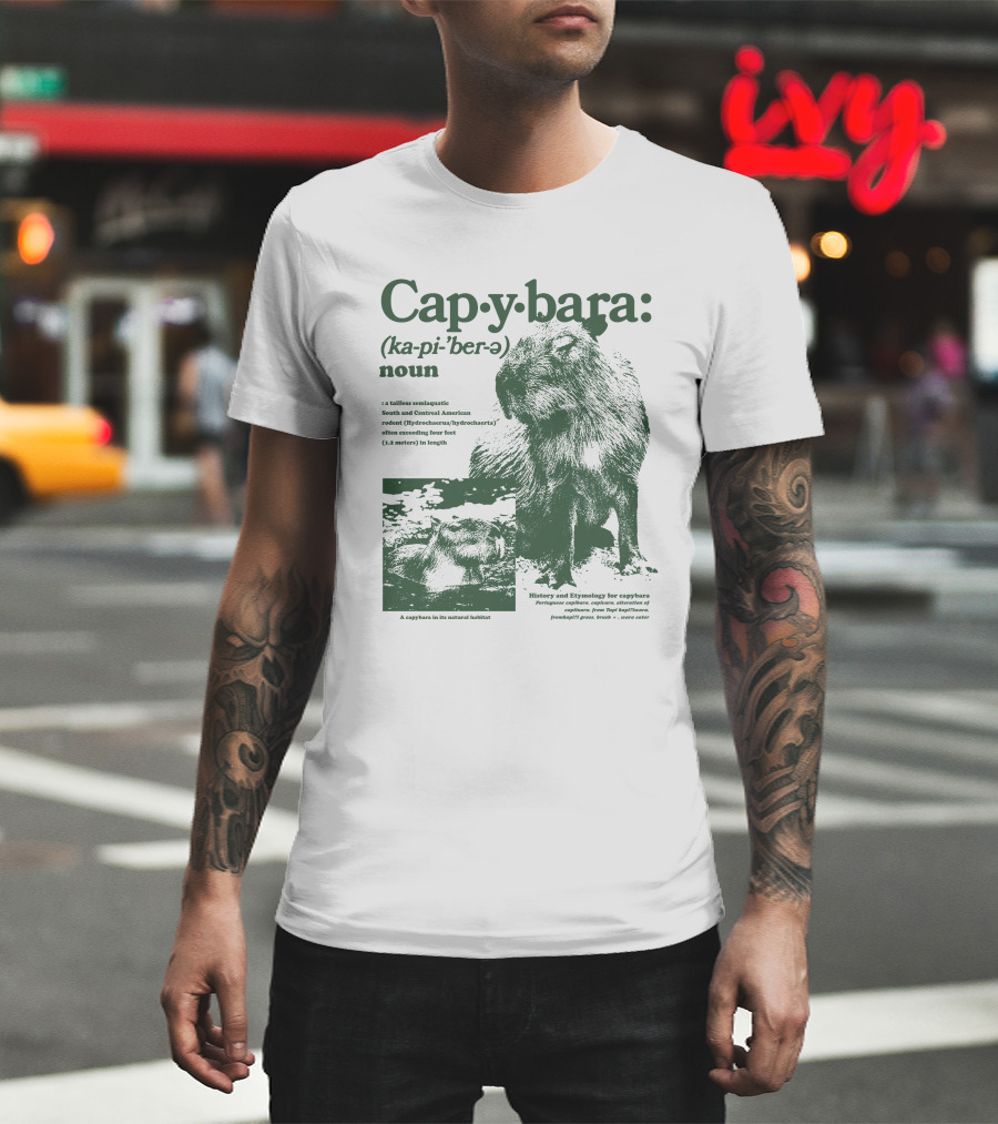 Capybara Definition Tallest Semiaquatic Rodent South Central America T-Shirt