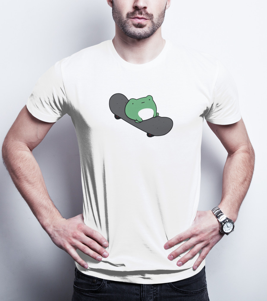 Skateboard Frog On Minimalist Deck T-Shirt