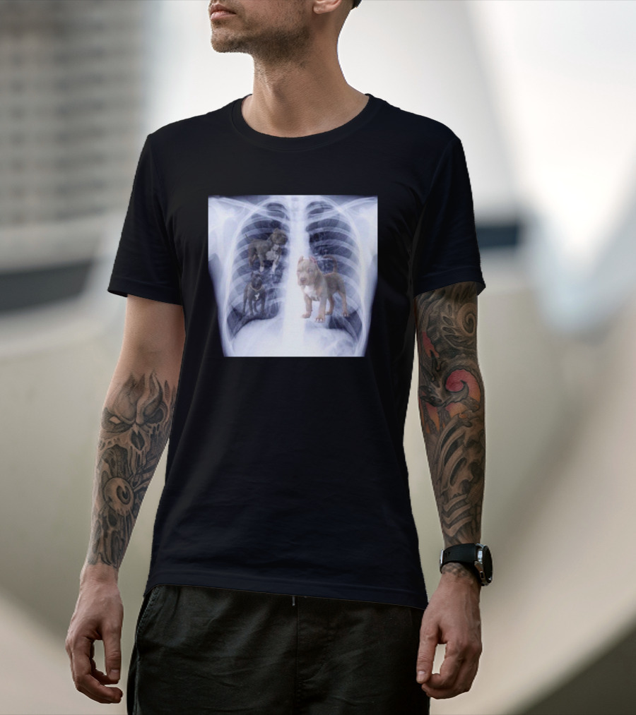Jeremy Reaves XRay Dog Pitbulls In Chest Cavity T-Shirt