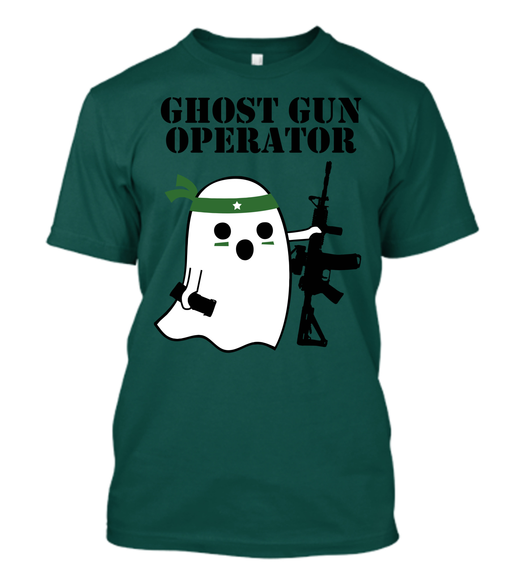 Ghost Gun Operator Ghost With Bandana And Rifle T-Shirt