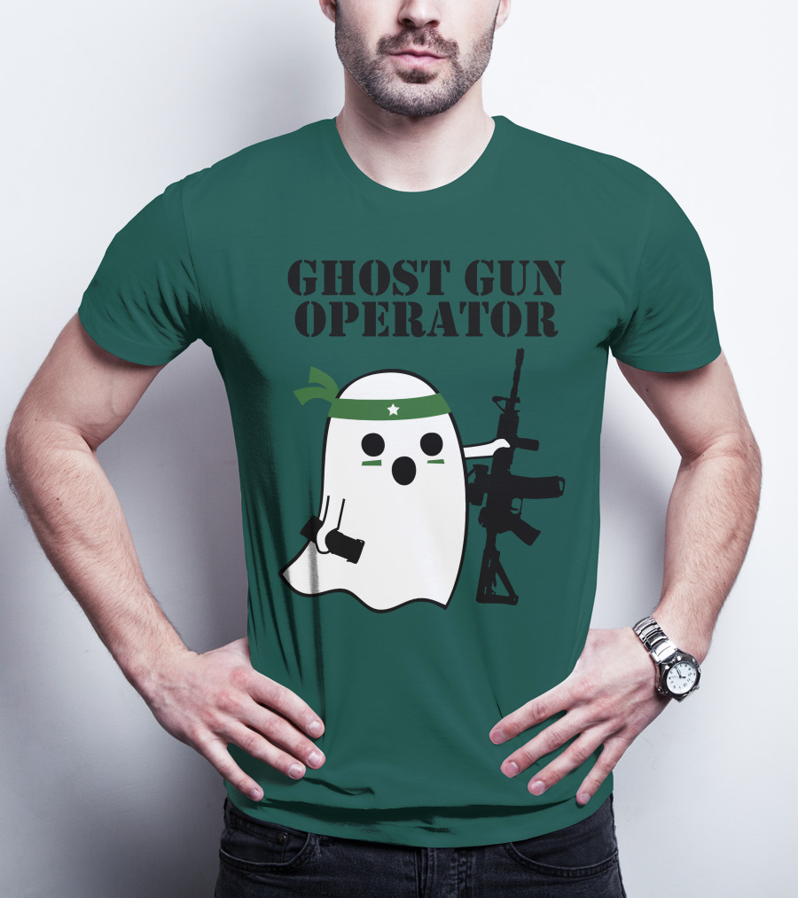 Ghost Gun Operator Ghost With Bandana And Rifle T-Shirt