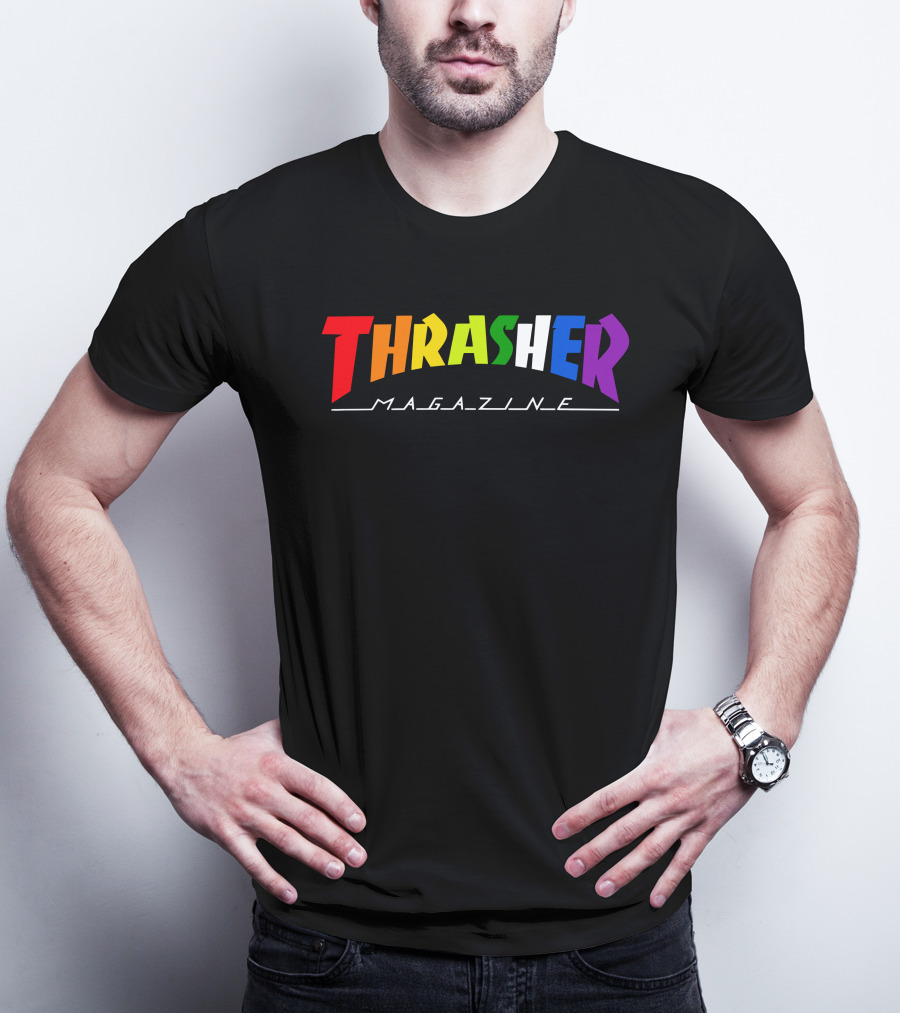 Thrasher Magazine Pride Rainbow Colors T-Shirt