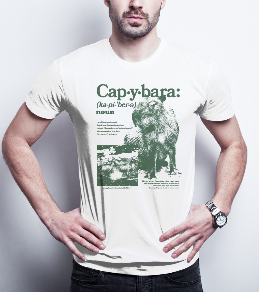 Capybara Ka-pi-ˈber-ə Definition History Etymology Rodent Habitat T-Shirt