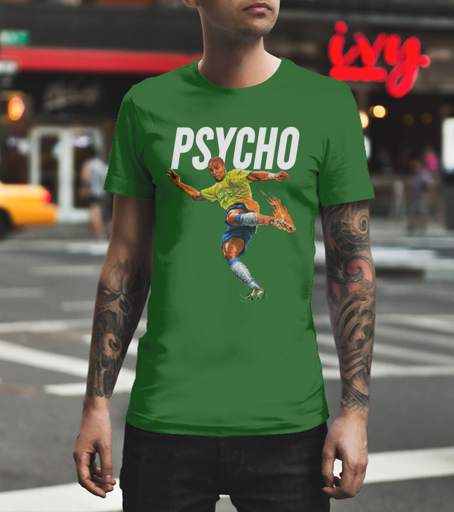 Adriano Psycho Soccer Kick With Flaming Shoe T-Shirt