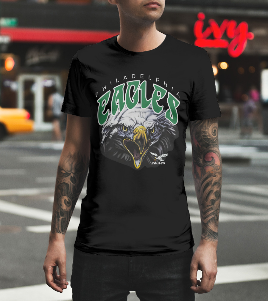 Philadelphia Eagles Vintage Salem Sportswear Fierce Eagle Head T-Shirt
