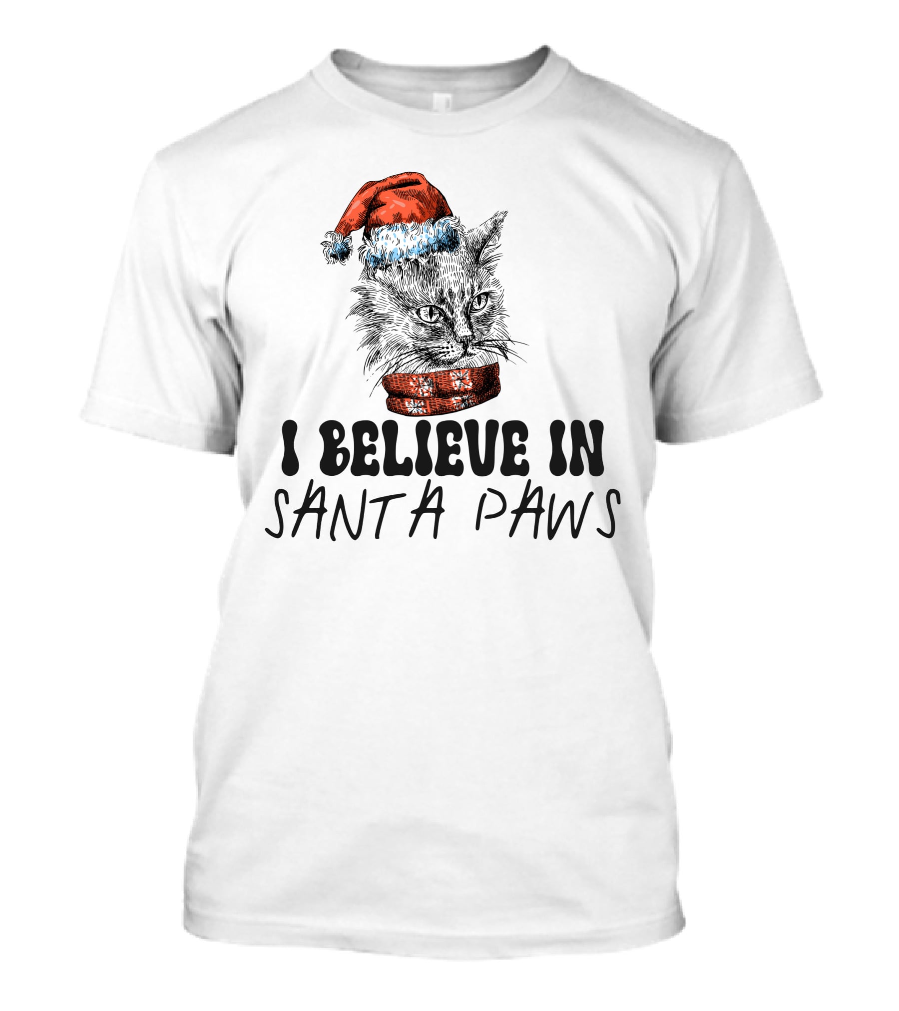 I Believe In Santa Paws Cat T-Shirt