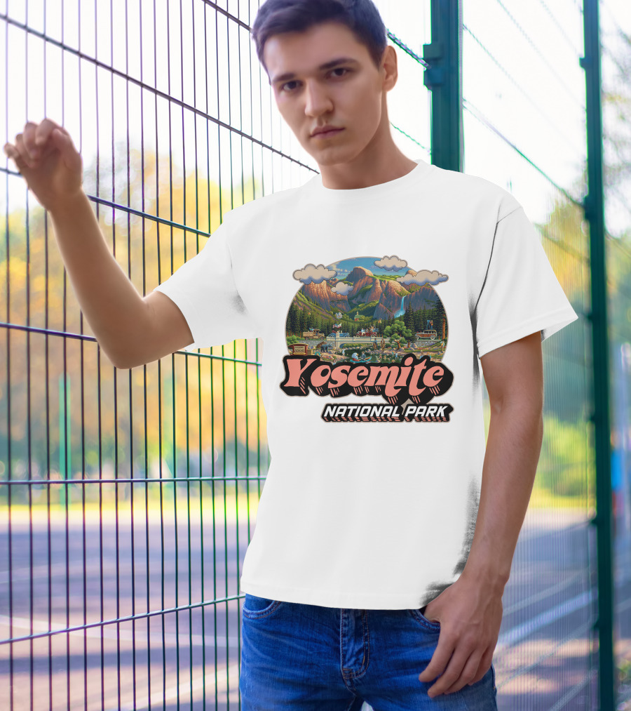 Yosemite National Park Vintage Scenic Mountains And Landscape T-Shirt