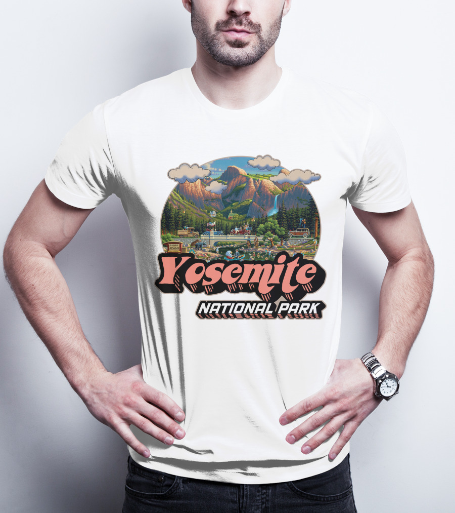 Yosemite National Park Vintage Scenic Mountains And Landscape T-Shirt