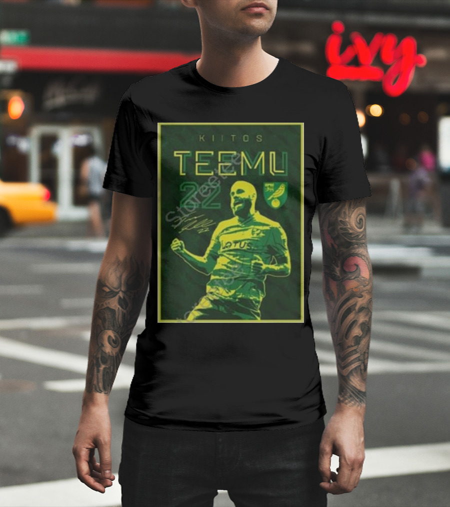 Kiitos Teemu 22 Norwich City Football Green Yellow T-Shirt