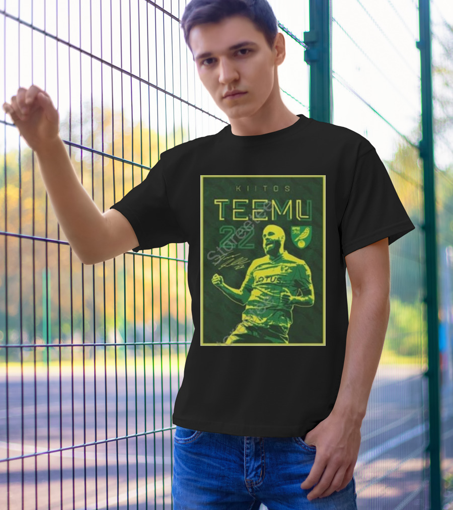 Kiitos Teemu 22 Norwich City Football Green Yellow T-Shirt