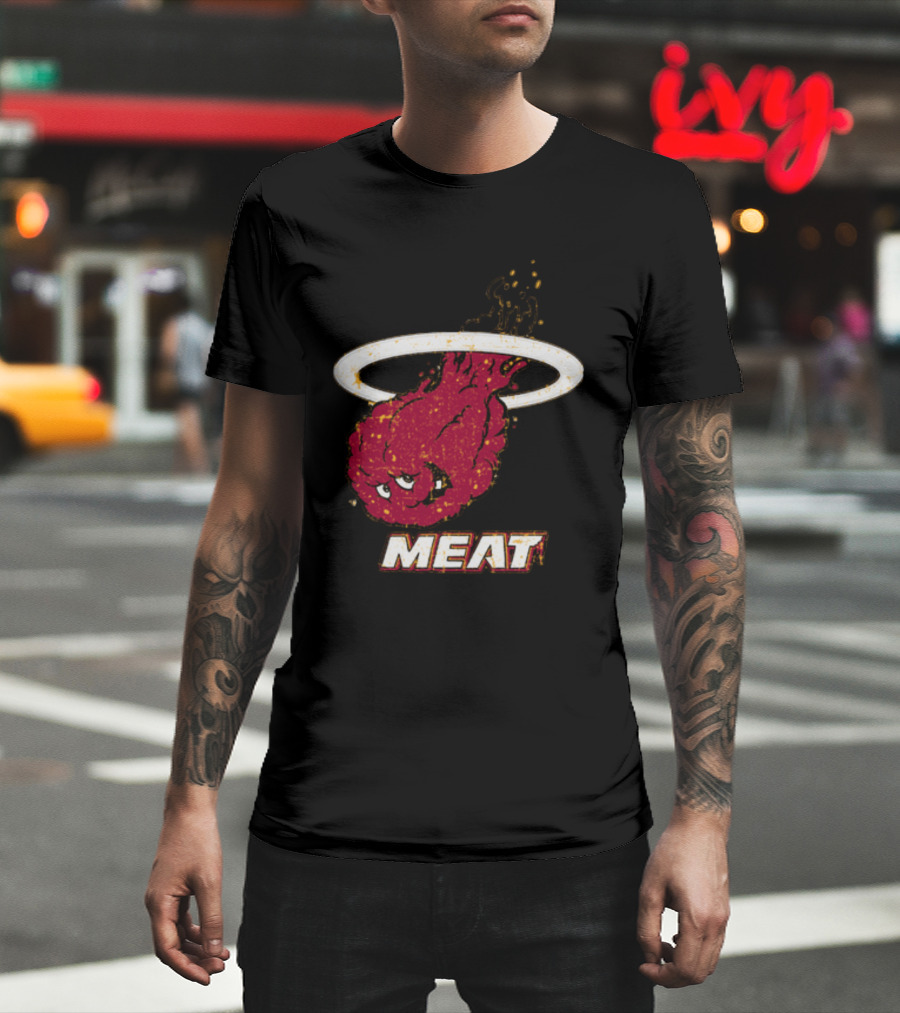 Miami Meat Hunger Force Flaming Meatball Halo T-Shirt