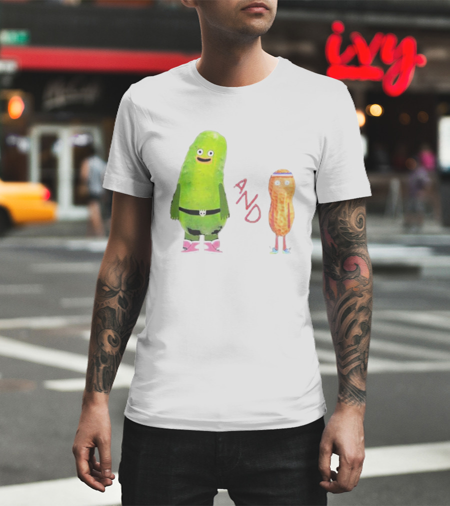 Pickle And Peanut Cucumber Cartoon Characters T-Shirt