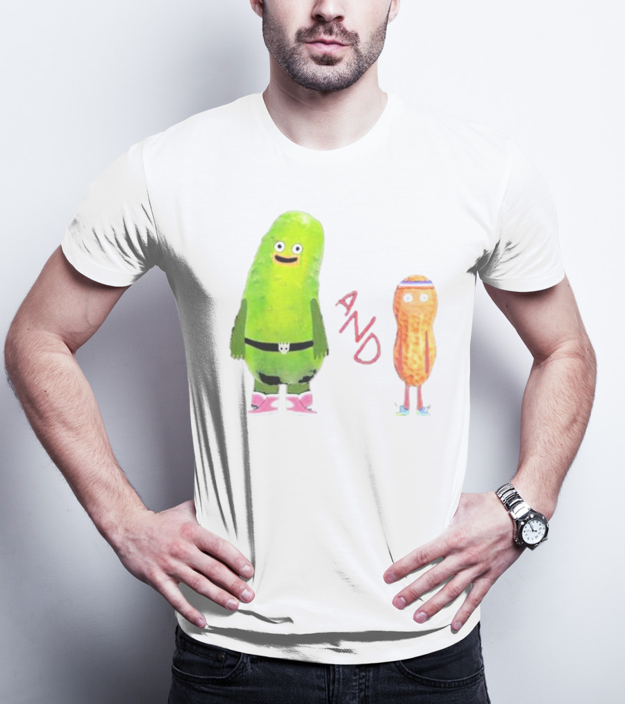 Pickle And Peanut Cucumber Cartoon Characters T-Shirt