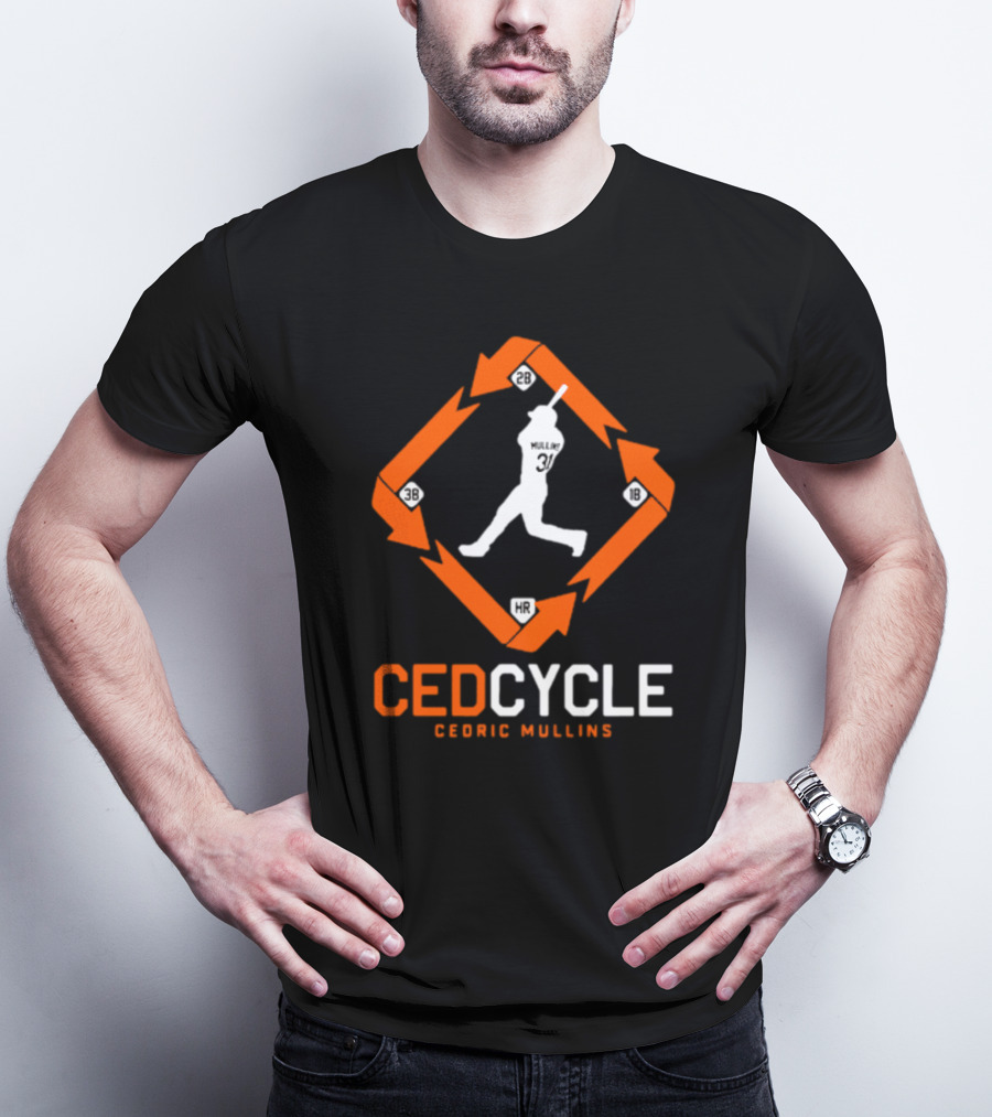 Cedric Mullins CEDCYCLE 31 Baseball Diamond 2B 3B 1B HR T-Shirt