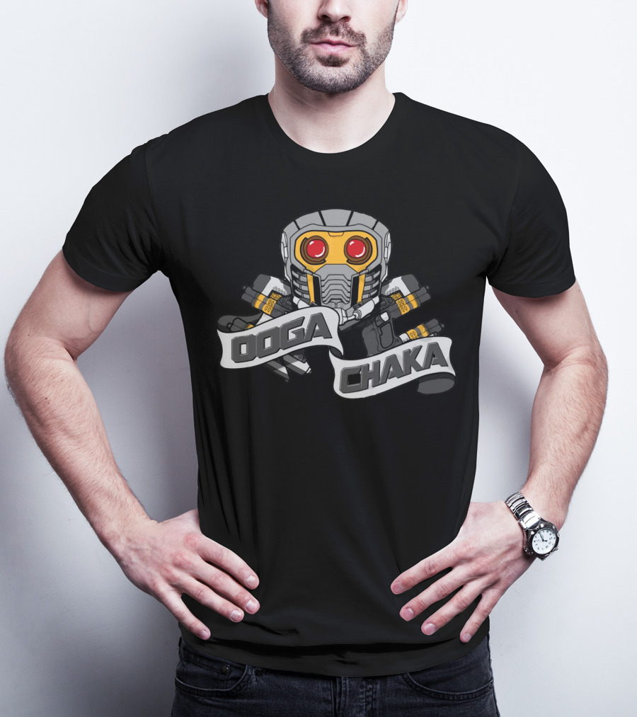 Ooga Chaka Guardians Of The Galaxy Star-Lord Helmet T-Shirt