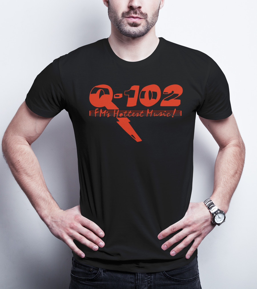Q-102 FM's Hottest Music Lightning Bolt T-Shirt