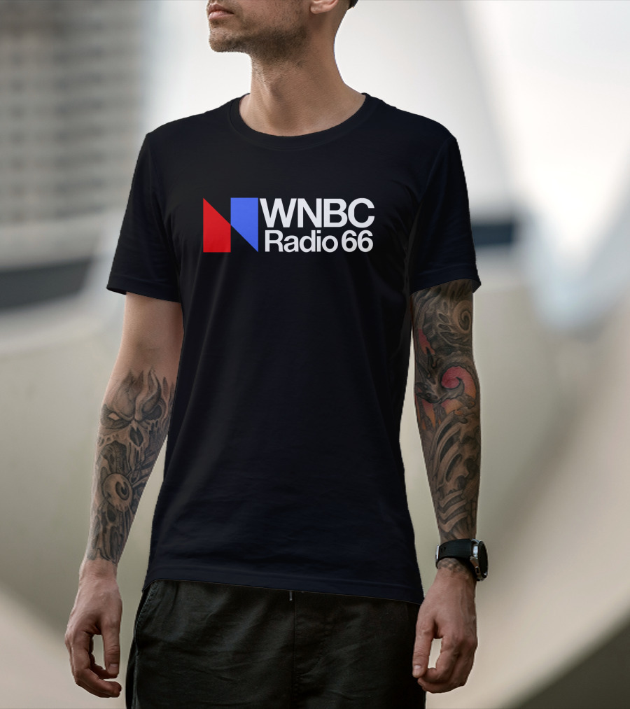 WNBC Radio 66 Vintage Logo Red And Blue T-Shirt