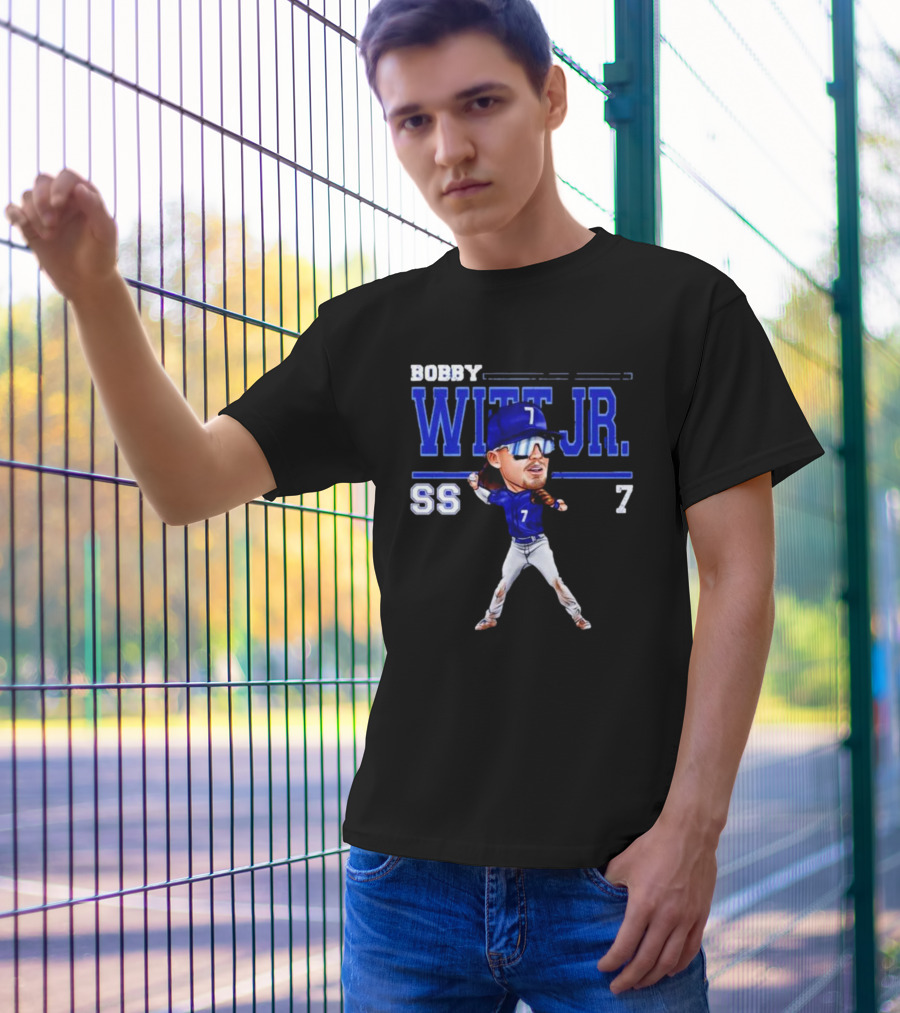 Bobby Witt Jr. SS 7 Kansas City Cartoon Baseball Player T-Shirt