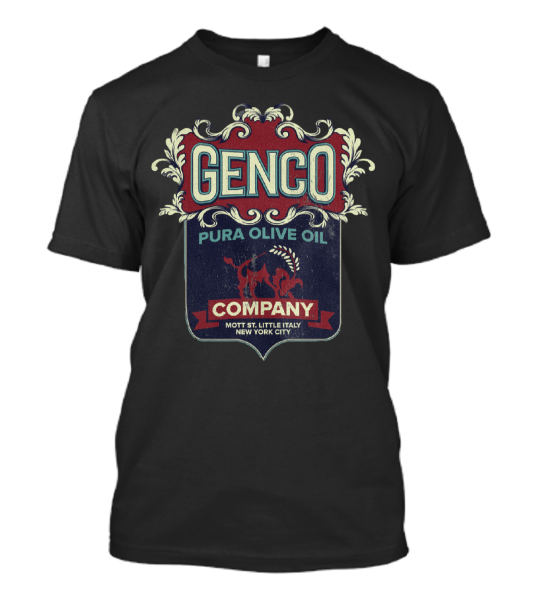 Genco Pura Olive Oil Company Mott St Little Italy New York City T-Shirt