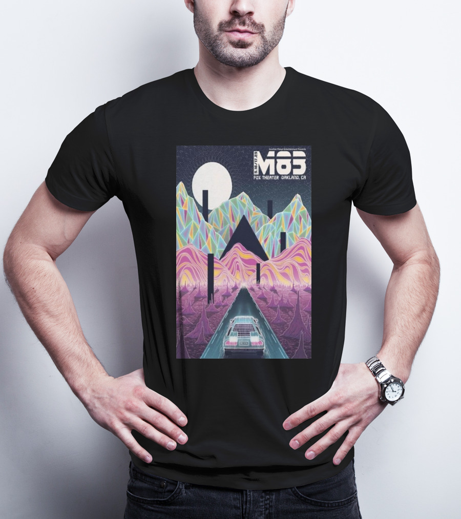 M83 Band Fox Theater Oakland CA May 16 And 17 Retro Futuristic Landscape T-Shirt