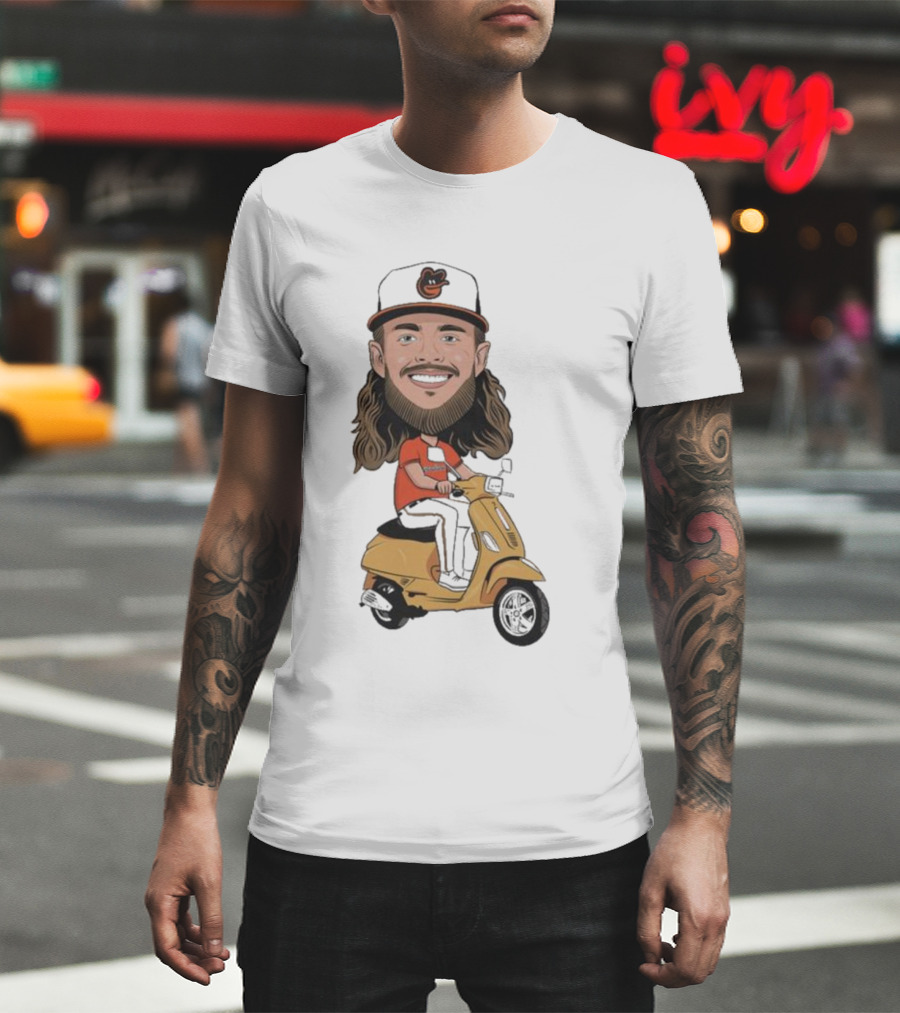 Baltimore Orioles Vespi Riding Vespa Scooter T-Shirt