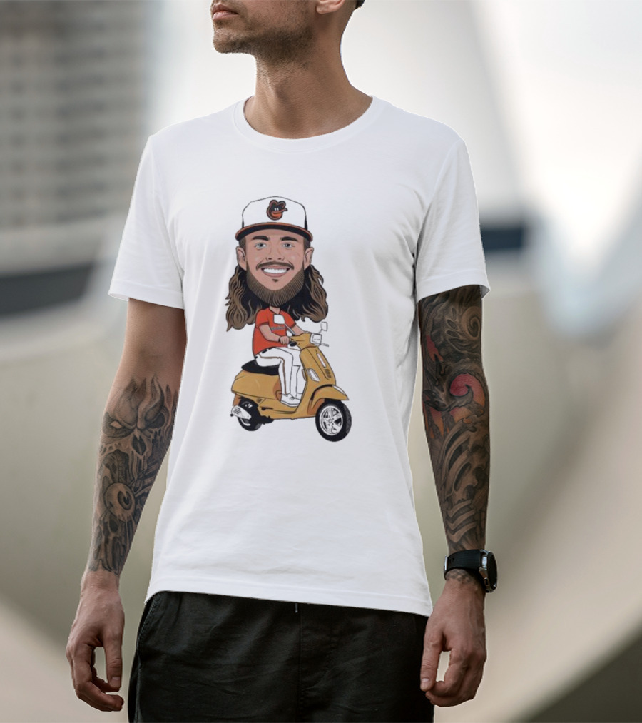 Baltimore Orioles Vespi Riding Vespa Scooter T-Shirt