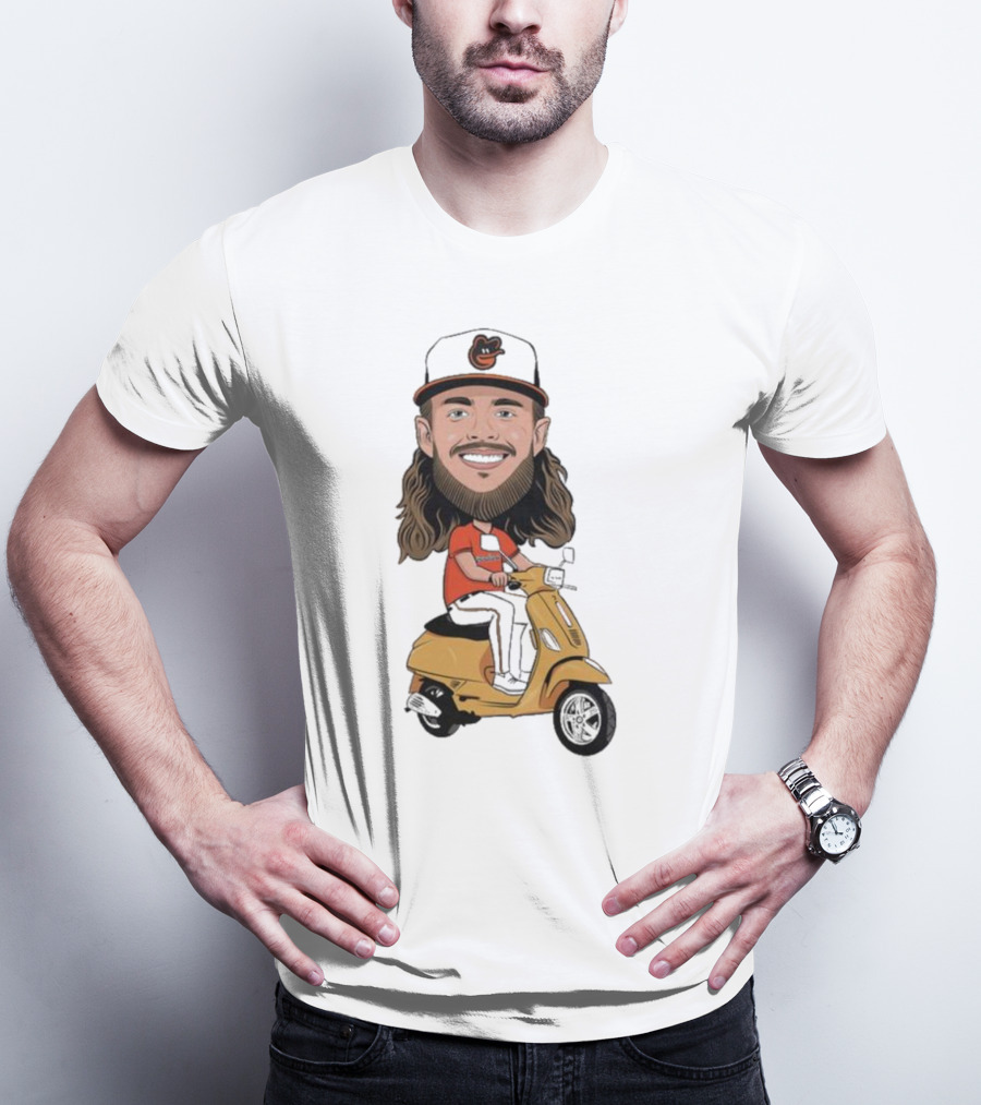 Baltimore Orioles Vespi Riding Vespa Scooter T-Shirt