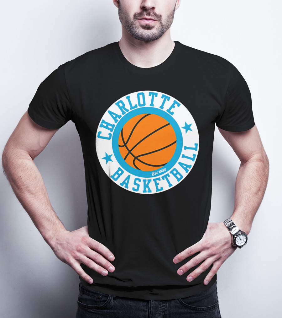 Charlotte Basketball Est 1988 Logo Vintage Style Circle Emblem T-Shirt