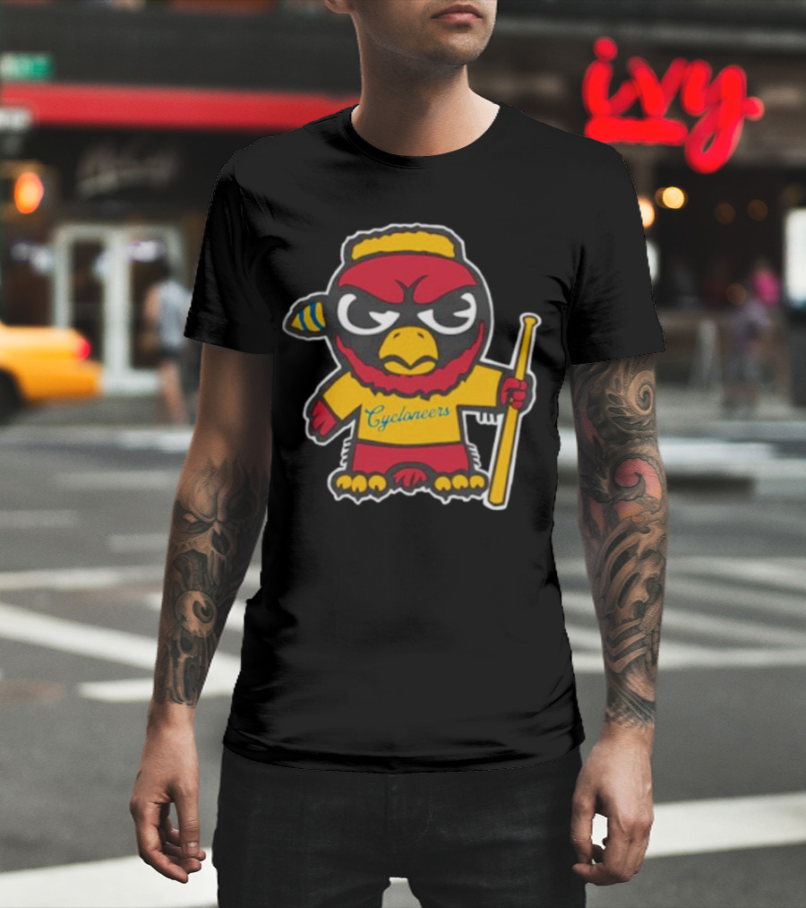 Cycloneers Bird Mascot Holding Baseball Bat T-Shirt