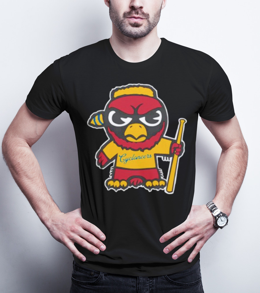 Cycloneers Bird Mascot Holding Baseball Bat T-Shirt