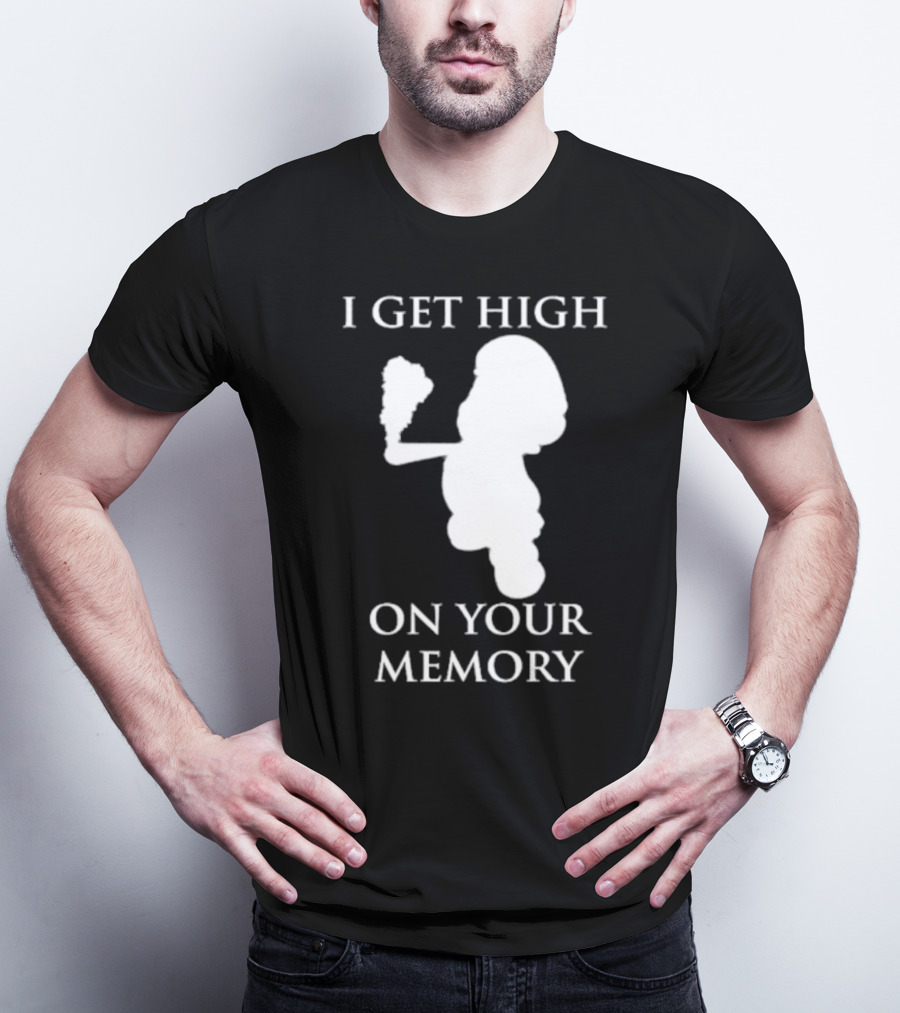 I Get High On Your Memory Mario Silhouette Smoking Pipe T-Shirt