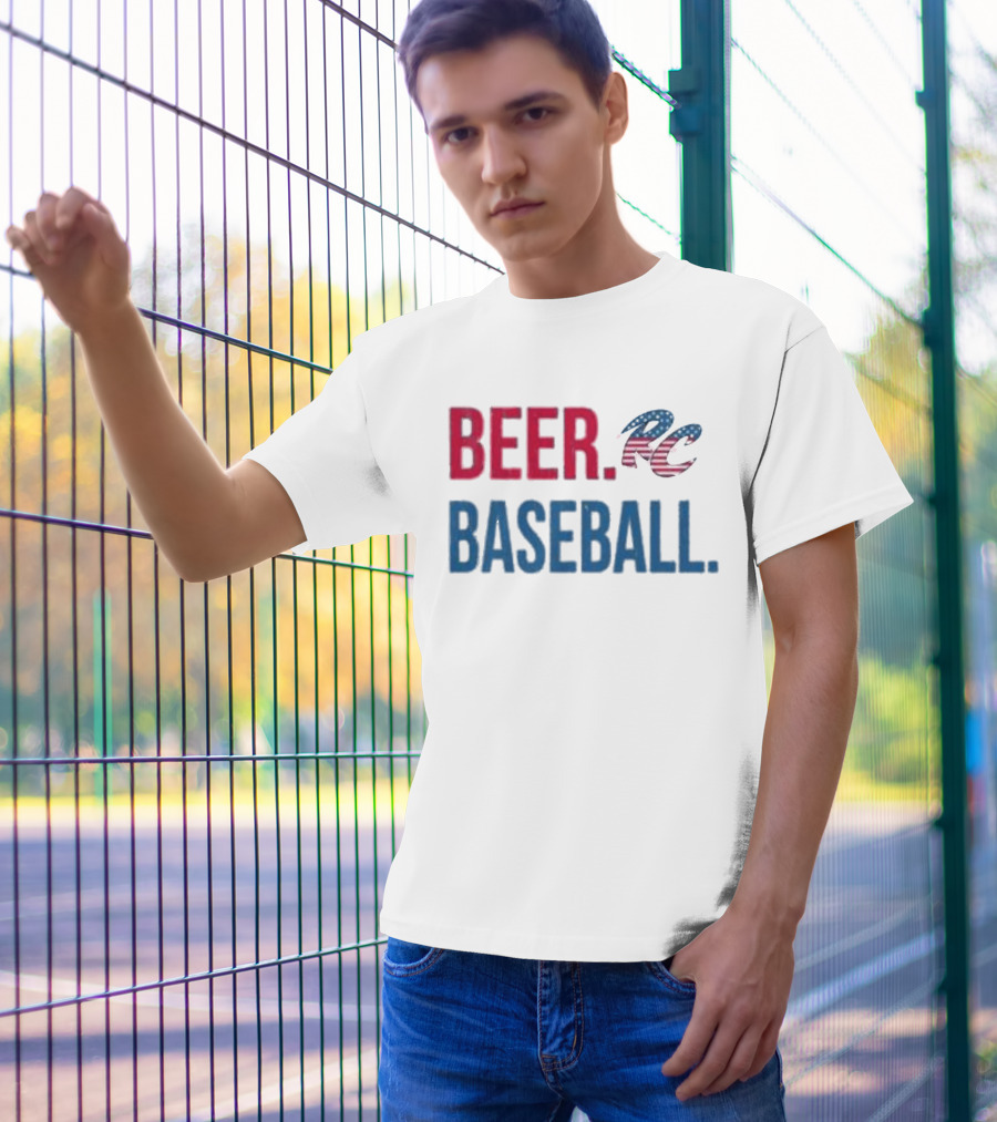 Beer RC Baseball Patriotic American Flag T-Shirt