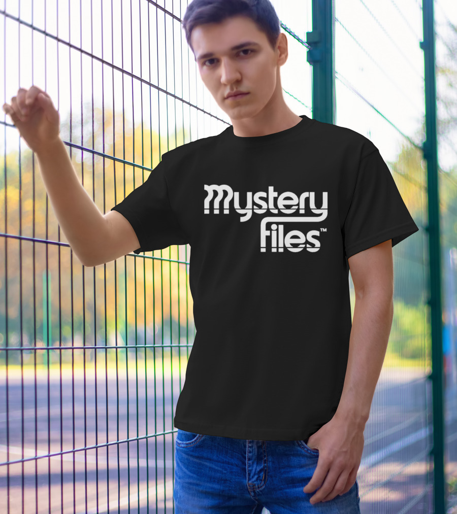 Mystery Files Retro Style Geometric Text T-Shirt