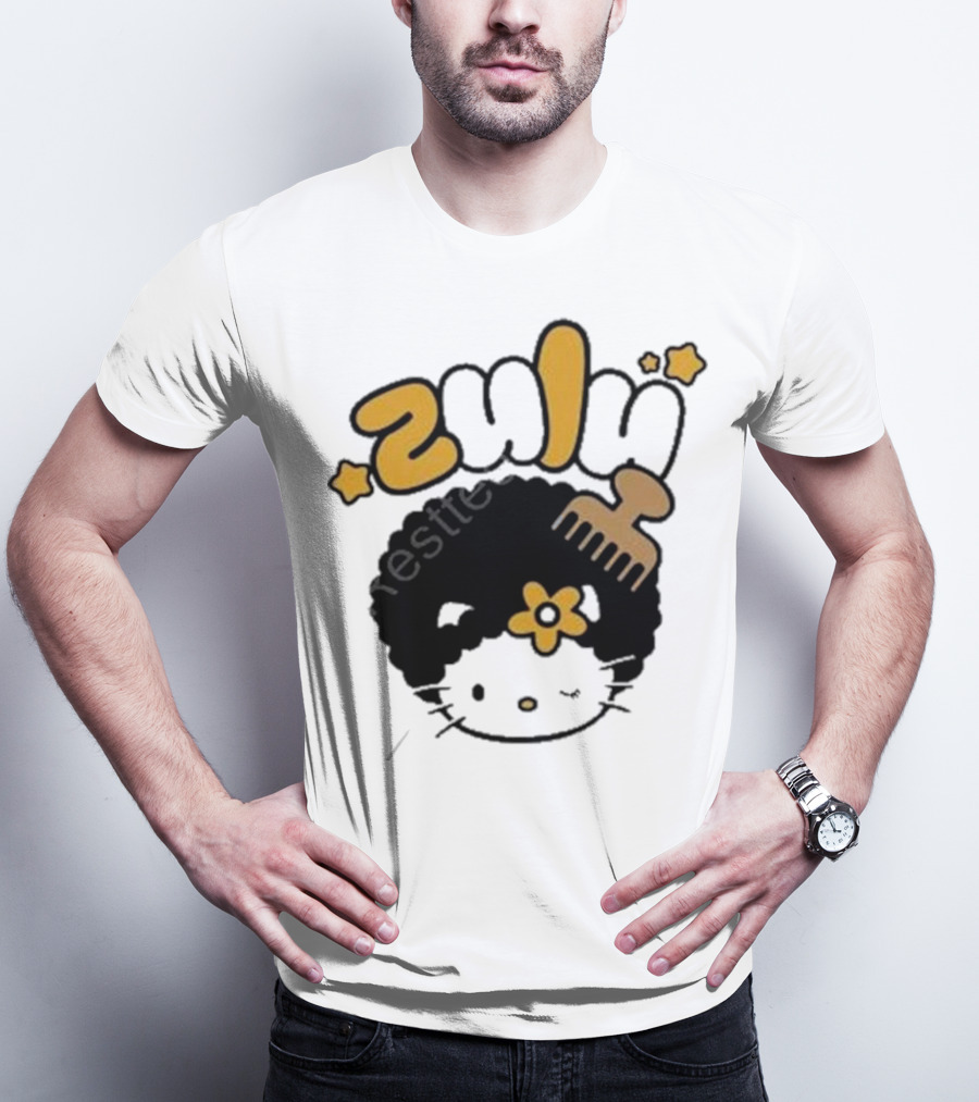 Zulu Kitty Afro Comb And Star T-Shirt