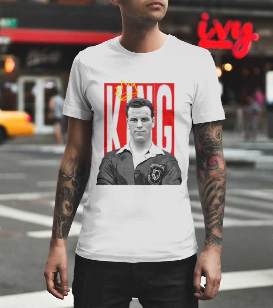 King Charles Soccer Icon With Red KING Background T-Shirt