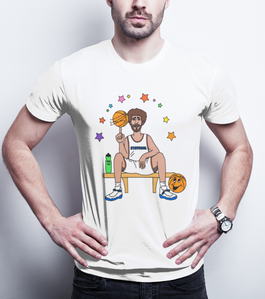 Staycool Basketball Bench With Stars And Basketballs T-Shirt