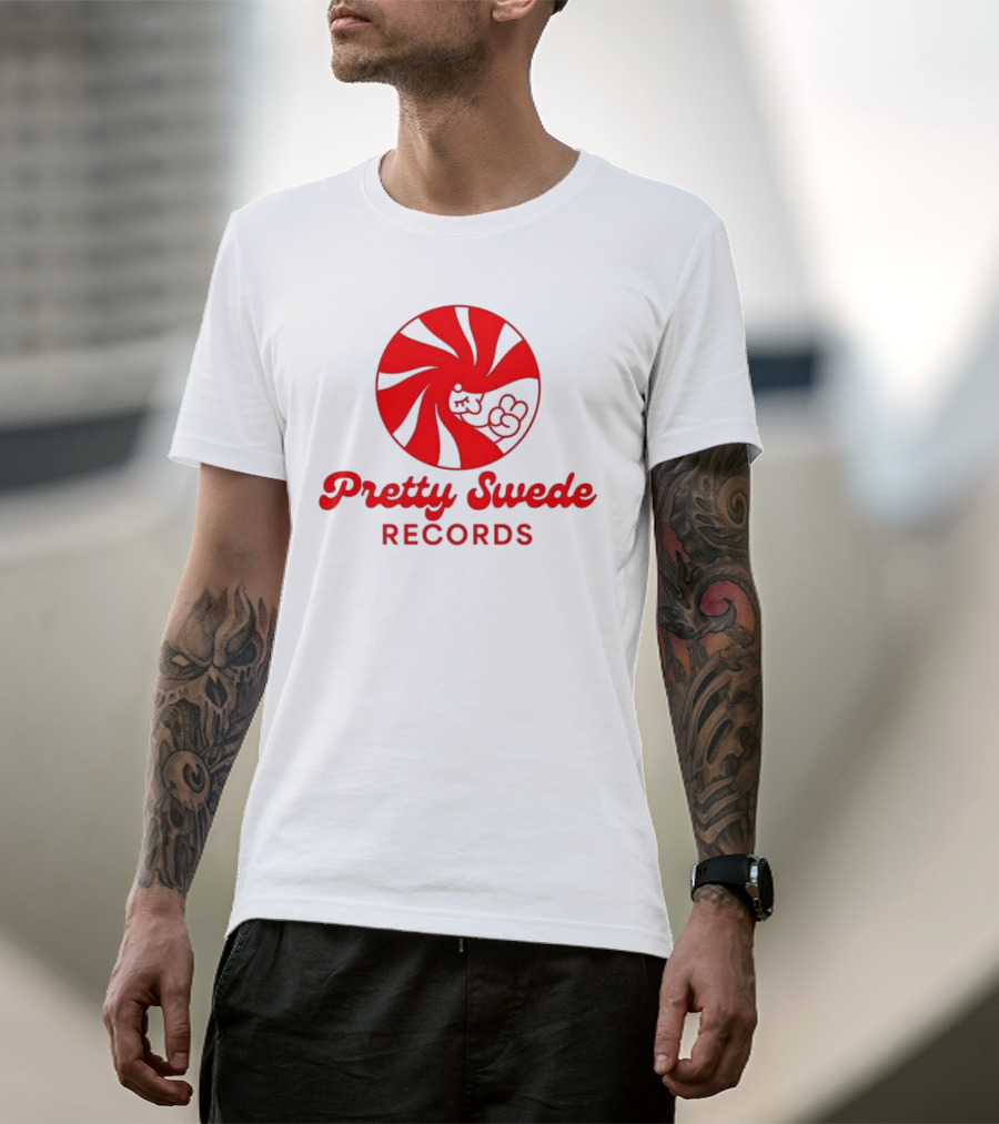 Pretty Swede Records Red Swirl And Hand T-Shirt