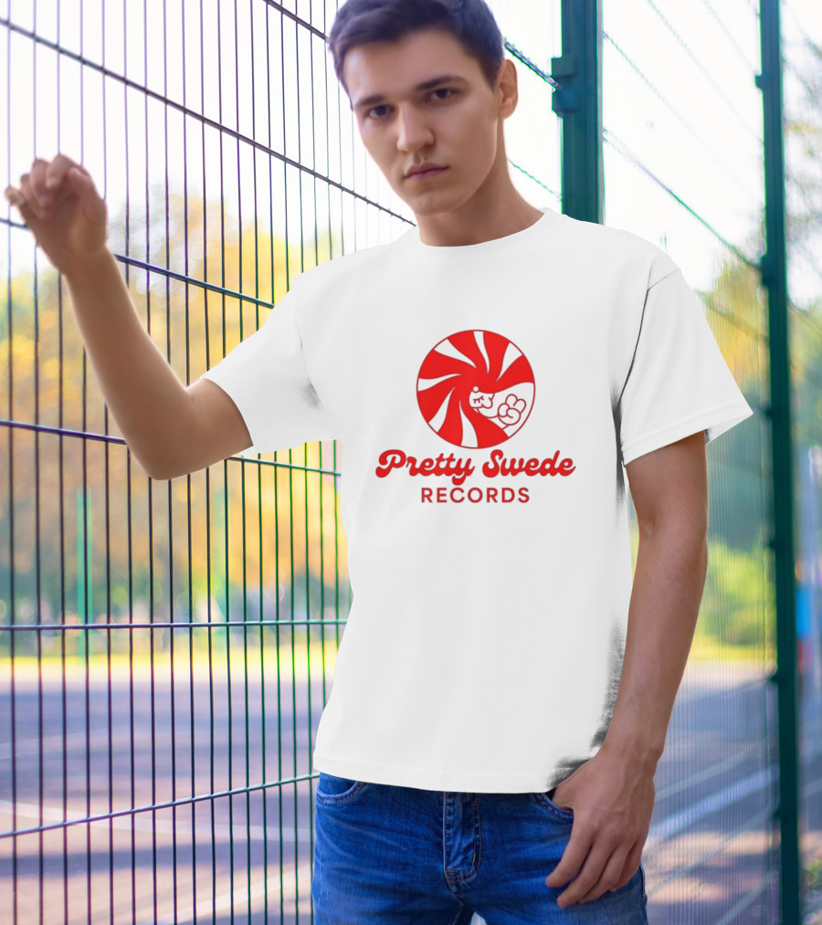 Pretty Swede Records Red Swirl And Hand T-Shirt