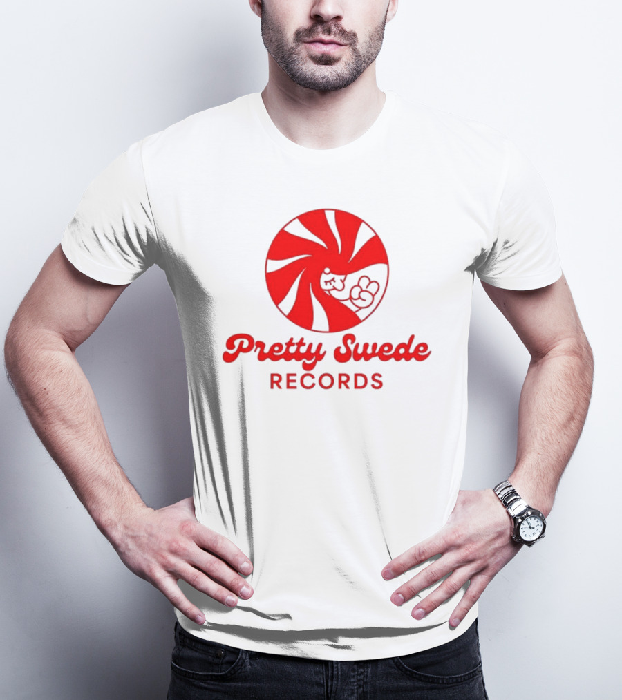 Pretty Swede Records Red Swirl And Hand T-Shirt