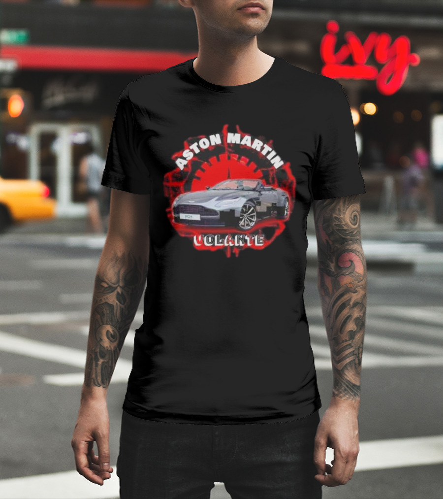 Aston Martin Volante Car Red Speedometer T-Shirt