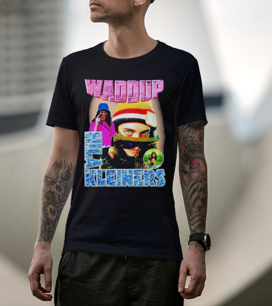 Waddup Hila Kleiners Colorful Ski Mask And Sunglasses Collage T-Shirt