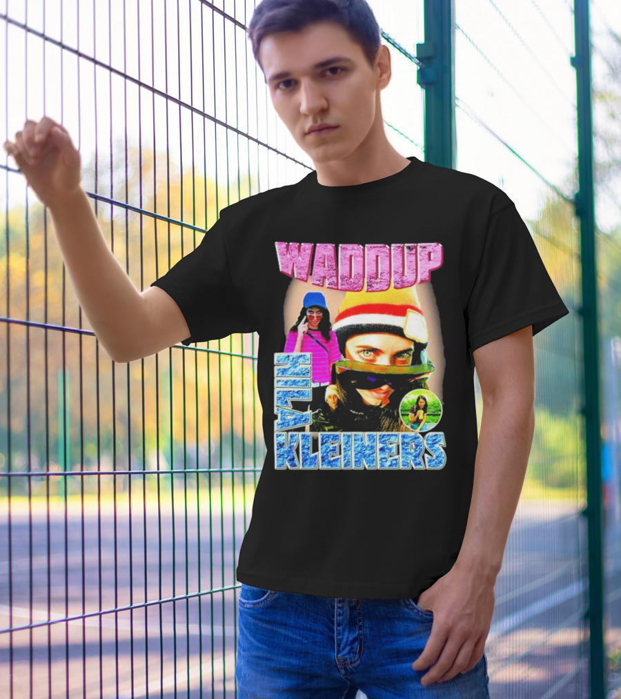 Waddup Hila Kleiners Colorful Ski Mask And Sunglasses Collage T-Shirt
