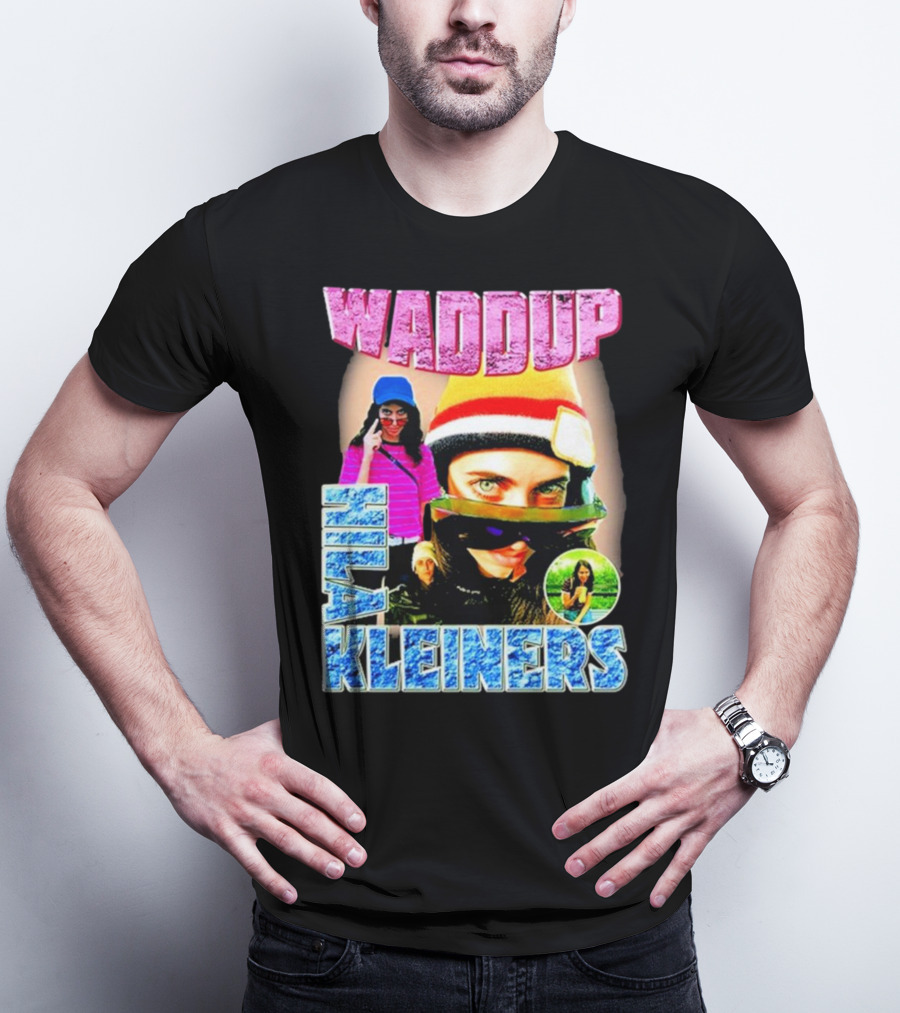 Waddup Hila Kleiners Colorful Ski Mask And Sunglasses Collage T-Shirt